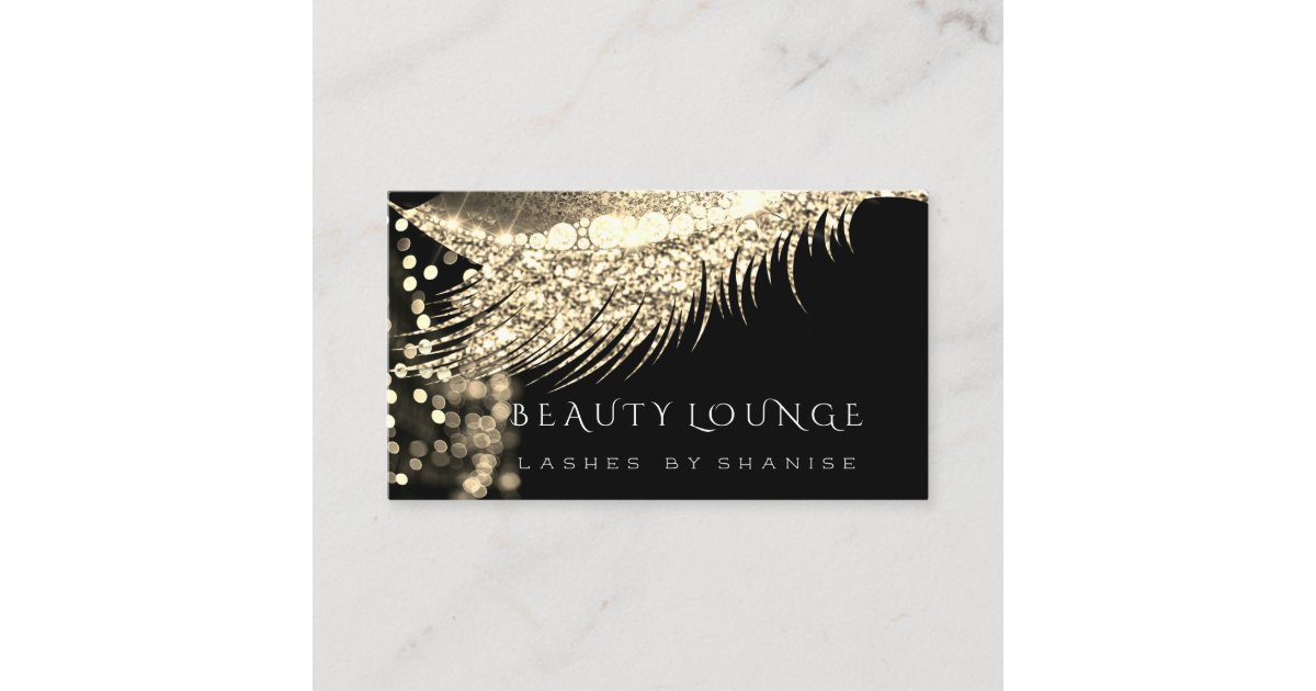 Makeup Artist Event Lashes Stylist Gold Black Appointment Card | Zazzle
