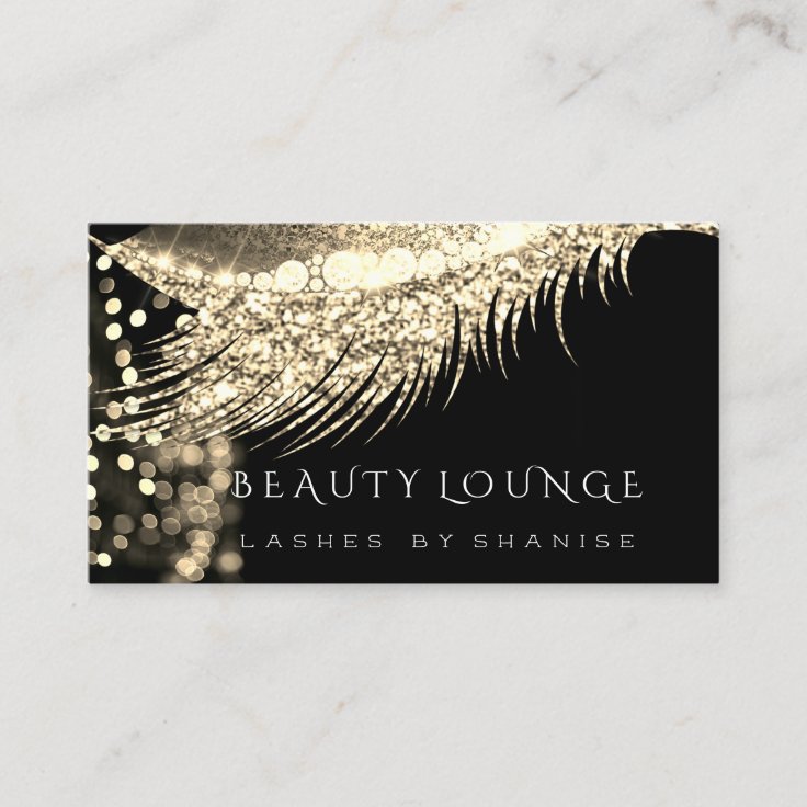 Makeup Artist Event Lashes Stylist Gold Black Appointment Card | Zazzle