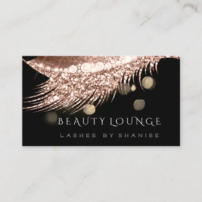 Makeup Artist Event Lashes Stylist Rose Gold Appointment Card | Zazzle