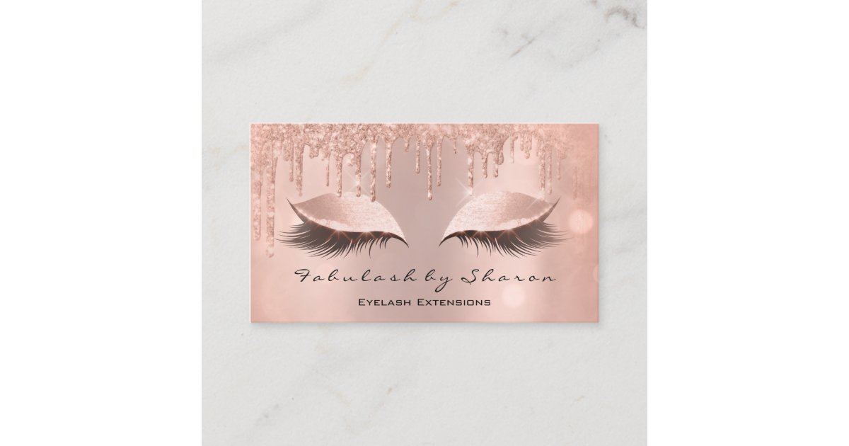 Makeup Artist Eyelash Lashes Glitter Drips Glam Business Card | Zazzle
