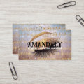Makeup Artist Eyelash QR LOGO Gold Music Notes Business Card | Zazzle
