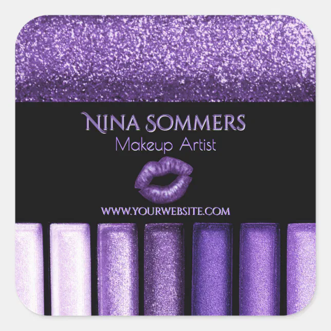 Makeup Artist Glam Violet Eyeshadow Sticker | Zazzle