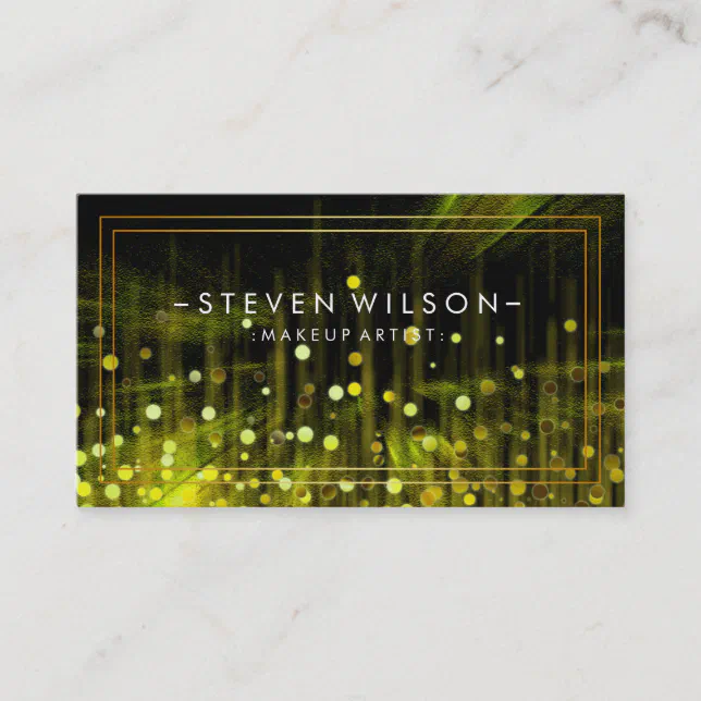 Makeup Artist Glow Glitter Sparkle Modern Radium Business Card | Zazzle