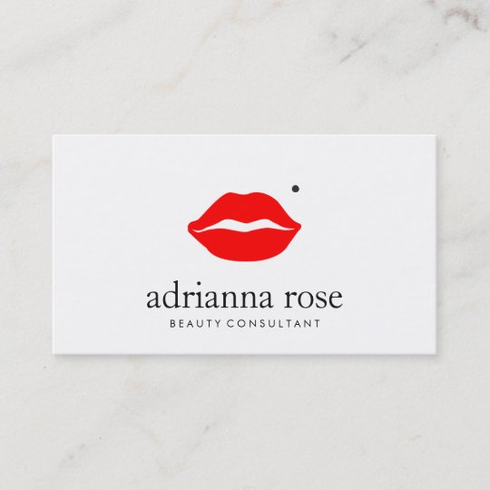 Makeup Artist Kissing Lips With Beauty Mark Business Card | Zazzle.com