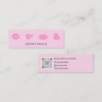 Makeup Artist Lips Nurse Cosmetic Injector Qr Code Mini Business Card ...