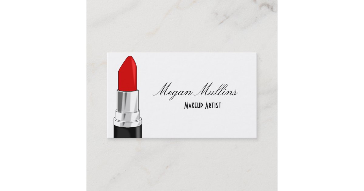 Makeup Artist Lipstick Business card | Zazzle
