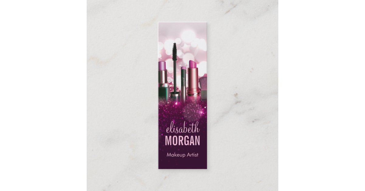 Makeup Artist - Pink Beauty Glitter Tiny Compact Mini Business Card ...