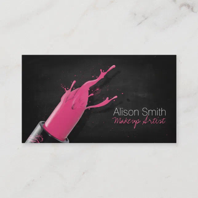 Makeup Artist/Pink Lipstick Business Card | Zazzle