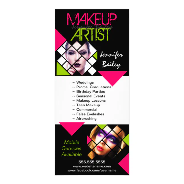 Makeup Artist Portfolio Rack Card | Zazzle
