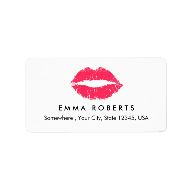 Makeup Artist Red Lips Elegant Beauty Salon Label | Zazzle