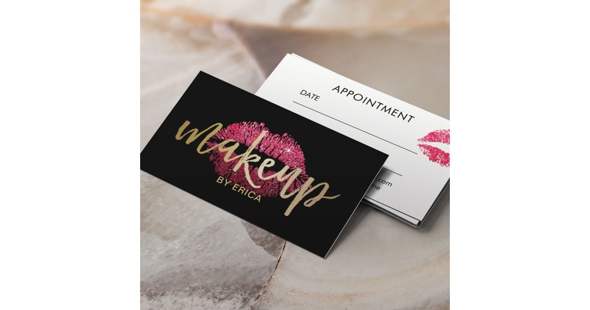 Makeup Artist Red Lips Modern Salon Appointment | Zazzle
