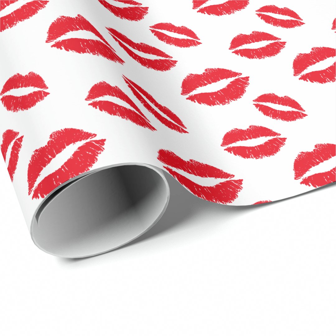 Makeup Artist Red Lipstick Lips Beauty Salon Wrapping Paper | Zazzle