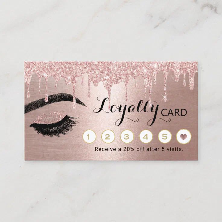 Makeup Artist Rose Gold Drips Beauty Salon Loyalty | Zazzle