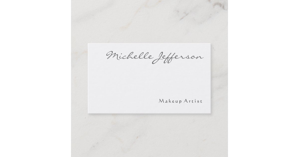 Makeup Artist Script Black White Business Card | Zazzle