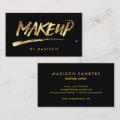 Makeup Artist Script Brush Calligraphy Gold Look Business Card | Zazzle
