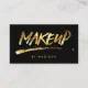 Makeup Artist Script Brush Calligraphy Gold Look Business Card | Zazzle