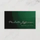 Makeup Artist Script Green Pattern Business Card | Zazzle