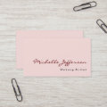 Makeup Artist Script Misty Rose Business Card | Zazzle