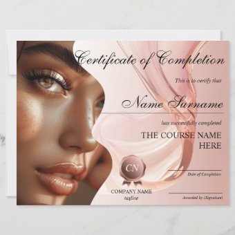 Makeup Beauty Certificate of Completion Award | Zazzle