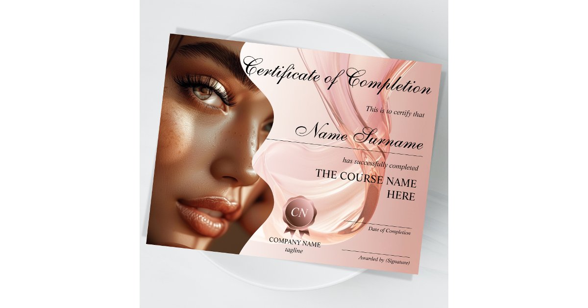 Makeup Beauty Certificate of Completion Award | Zazzle