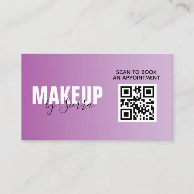 Makeup Beauty QR Code Scan to Book Appointment Business Card | Zazzle