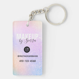 Makeup Beauty QR Code Scan to Book Appointment Keychain | Zazzle