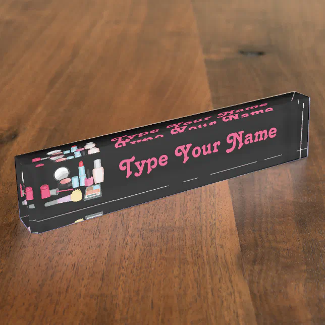 Makeup Design Customizable Name Plate | Zazzle