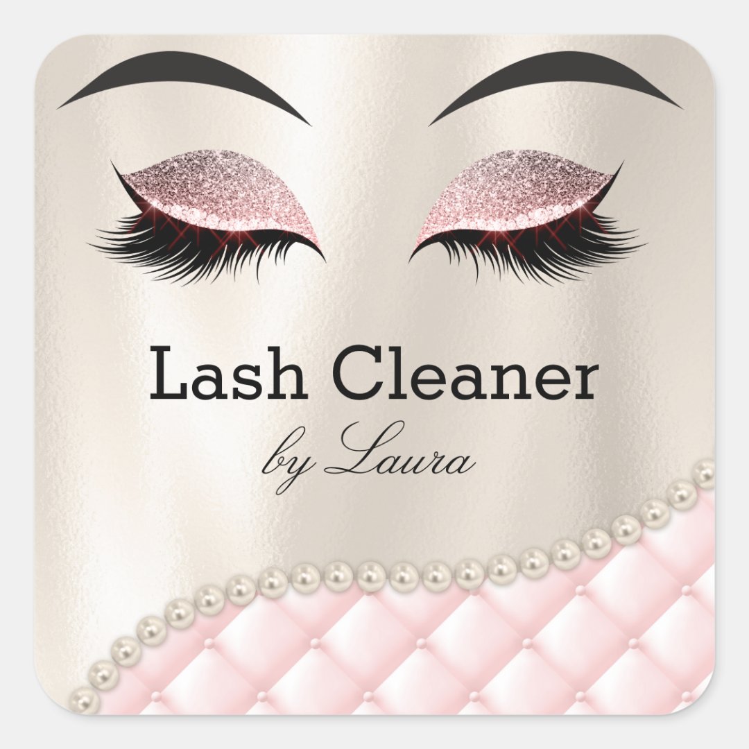 Makeup Eye Lash Lashes Cleaner Eyebrow Tufted Square Sticker | Zazzle