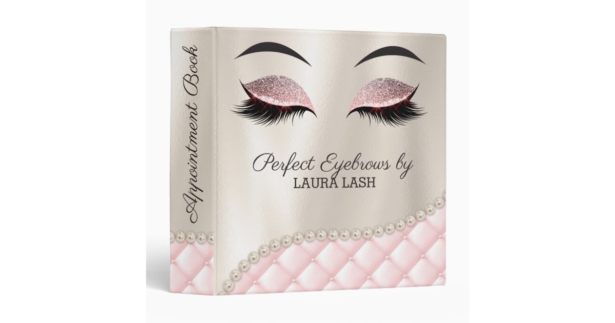 Makeup Eyebrow Eye Lash Lashes Appointment Book 3 Ring Binder | Zazzle