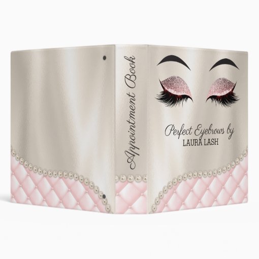Makeup Eyebrow Eye Lash Lashes Appointment Book 3 Ring Binder | Zazzle