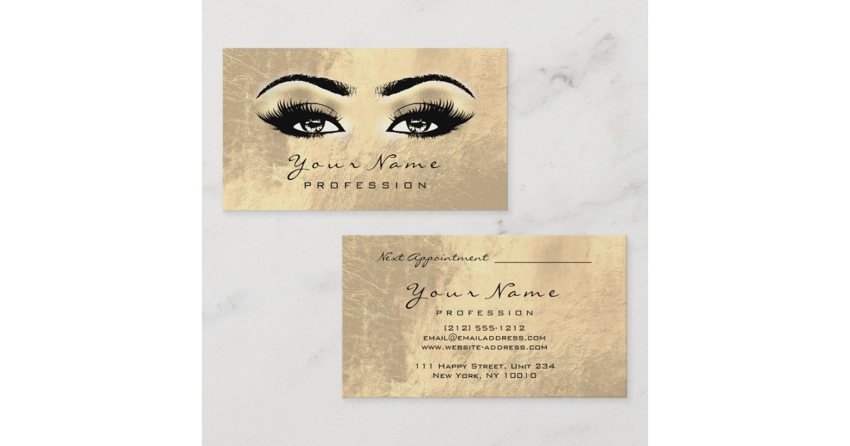 Makeup Eyebrow Eyes Lashes Appointment Card Brows | Zazzle