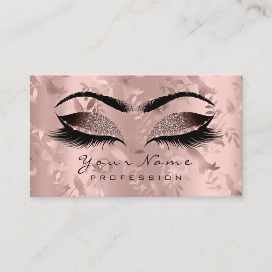 Makeup Eyebrow Eyes Lashes Glitter Rose Floral Wow Business Card ...