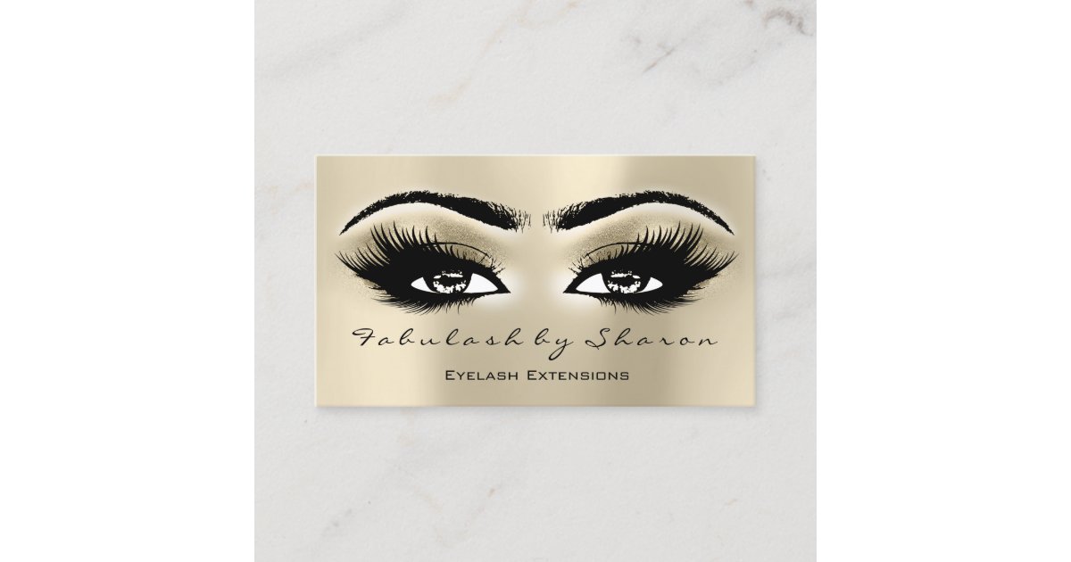 Makeup Eyebrow Lash Extension Glitter Open Eyes Business Card | Zazzle