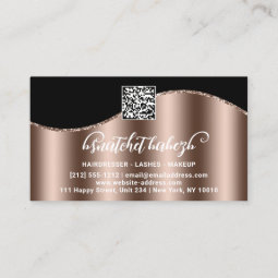 Makeup Eyelash Brows Microblading QR Code Black Business Card | Zazzle