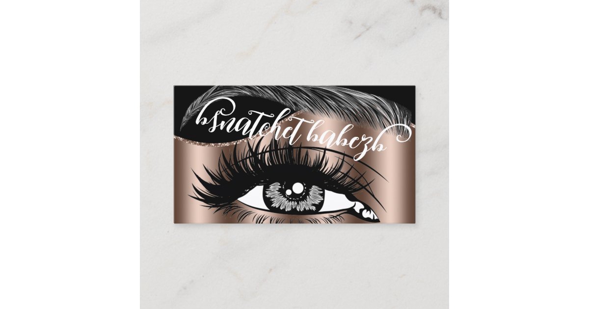 Makeup Eyelash Brows Microblading QR Code Black Business Card | Zazzle