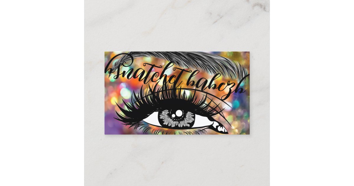 Makeup Eyelash Brows Microblading QR Code Logo Business Card | Zazzle