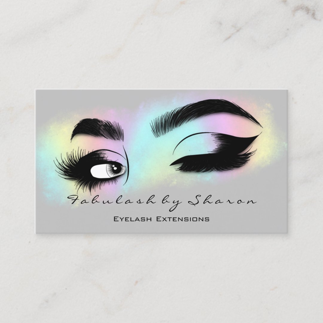 Makeup Eyelash QR CODE Logo Microblading Brows Business Card | Zazzle