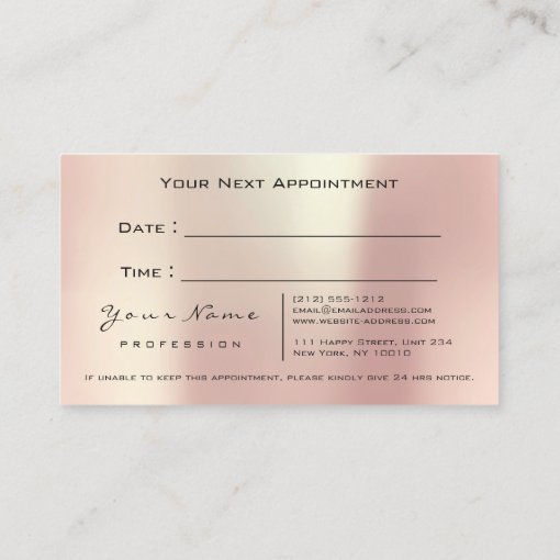 Makeup Eyes Lashes Champaigne Appointment Card | Zazzle