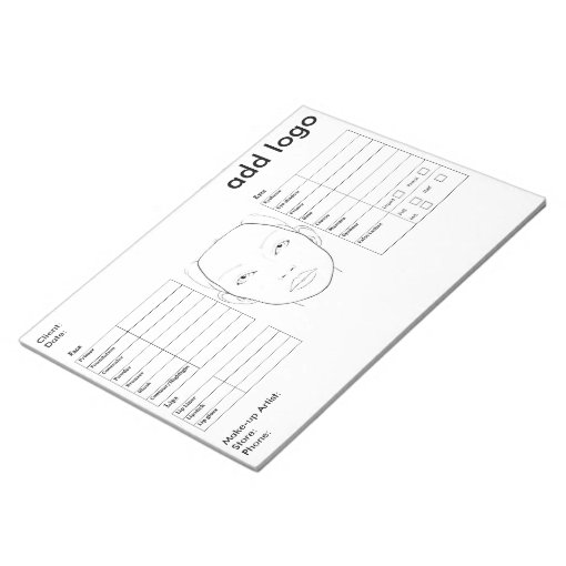 Makeup Face Chart Notepad | Zazzle