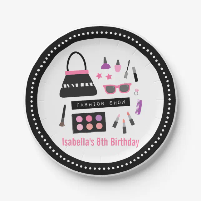 Makeup Fashion Show Birthday Party Supplies Paper Plates | Zazzle