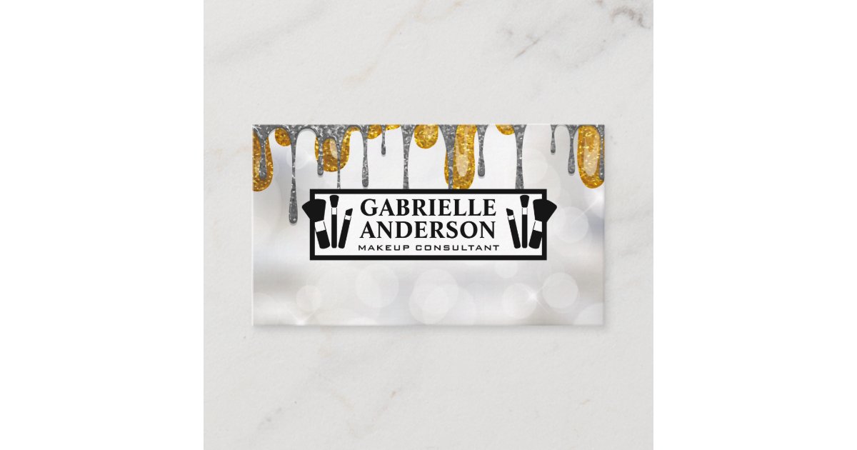 Makeup Glitter Drip | Makeup Artist Business Card | Zazzle