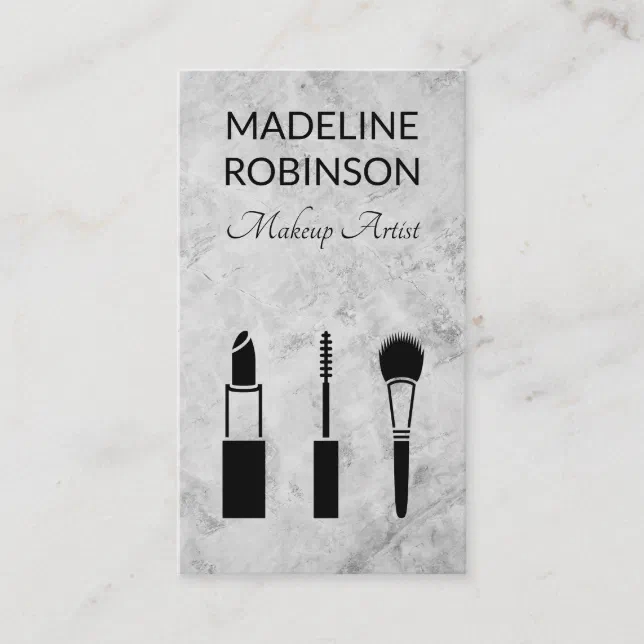 Makeup Kit | Marble Background Appointment Card | Zazzle