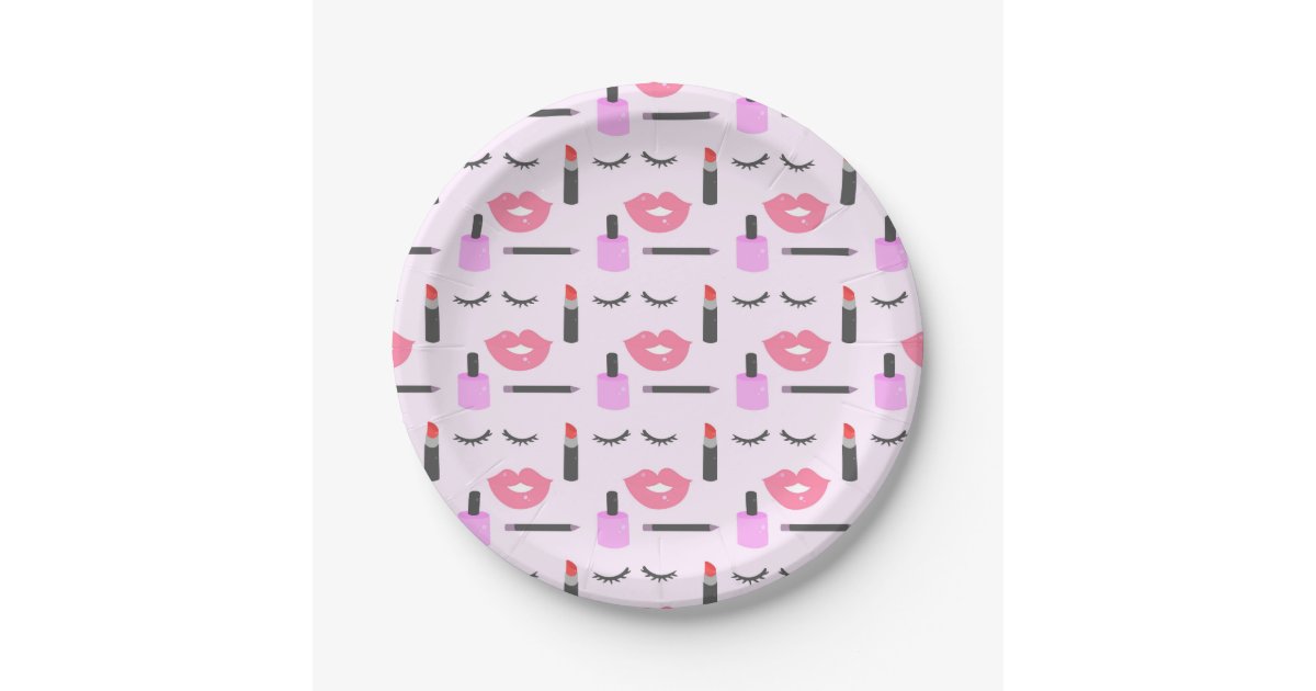 Makeup Pattern Paper Plates | Zazzle