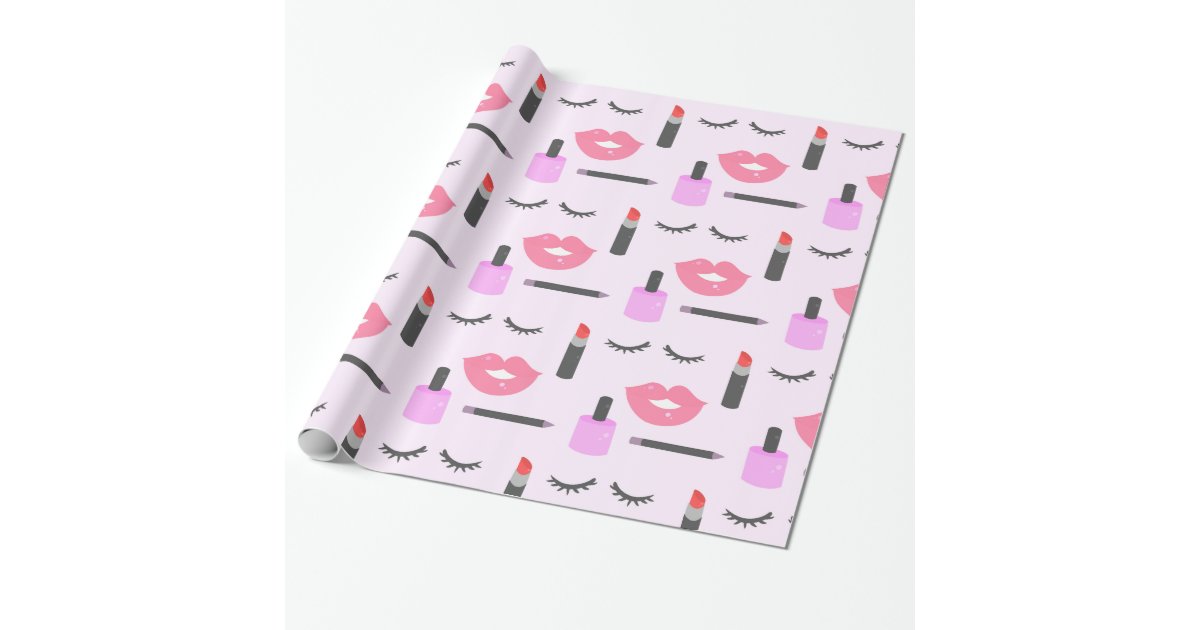 Makeup Pattern Wrapping Paper | Zazzle