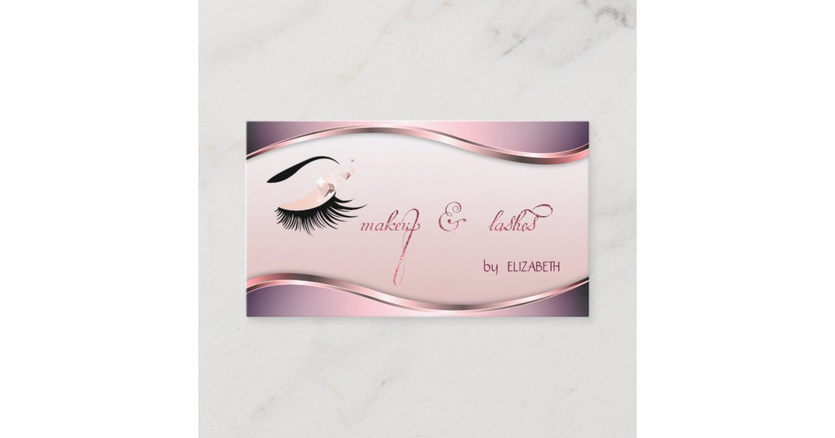 Makeup,Professional Elegant Lashes Business Card | Zazzle