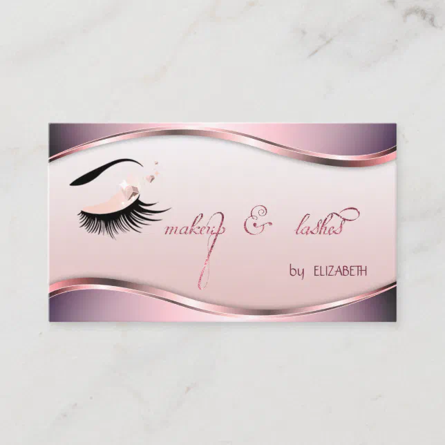 Makeup,Professional Elegant Lashes Business Card | Zazzle