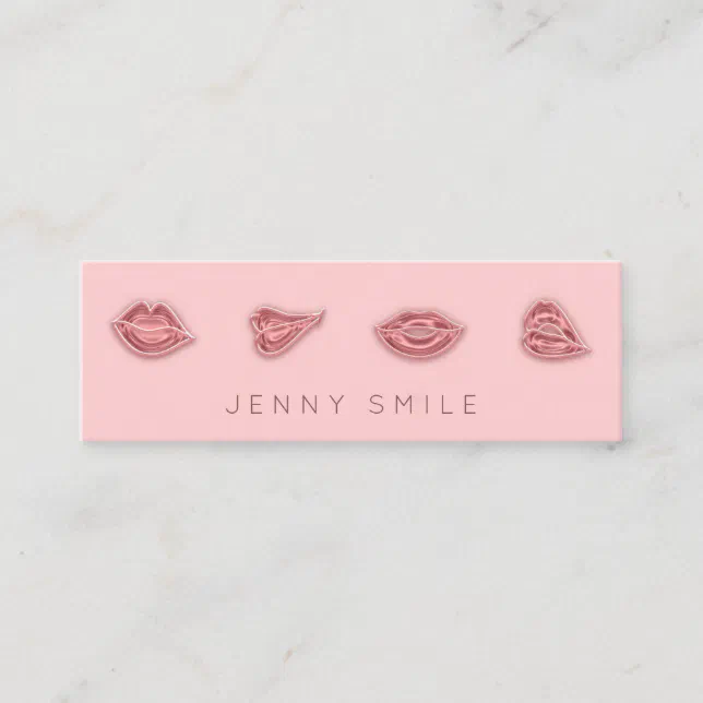 Makeup Rose Lip Nurse Cosmetic Injector Qr Logo Mini Business Card | Zazzle