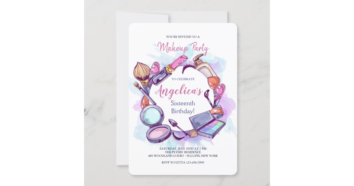 Makeup Round Invitation | Zazzle