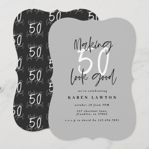 Making 50 look good birthday invitation | Zazzle