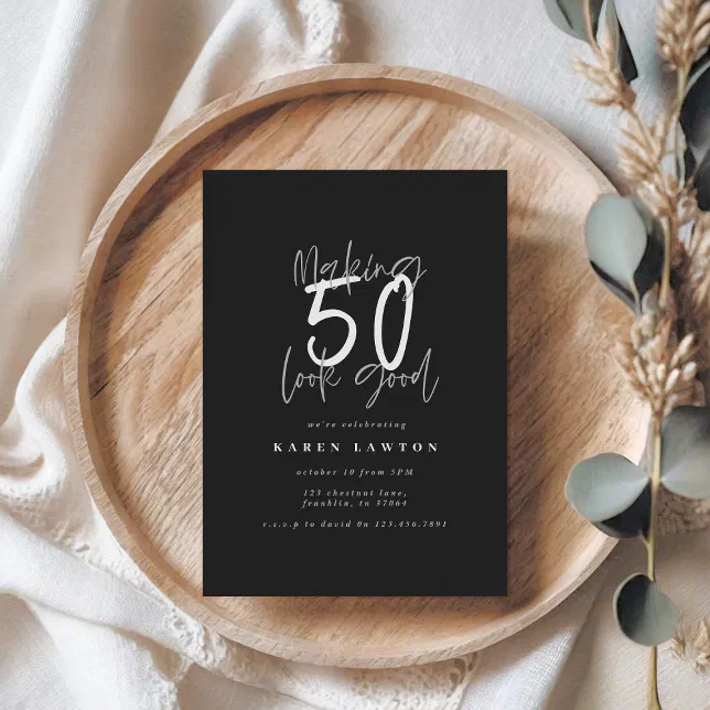 Making 50 look good birthday invitation | Zazzle